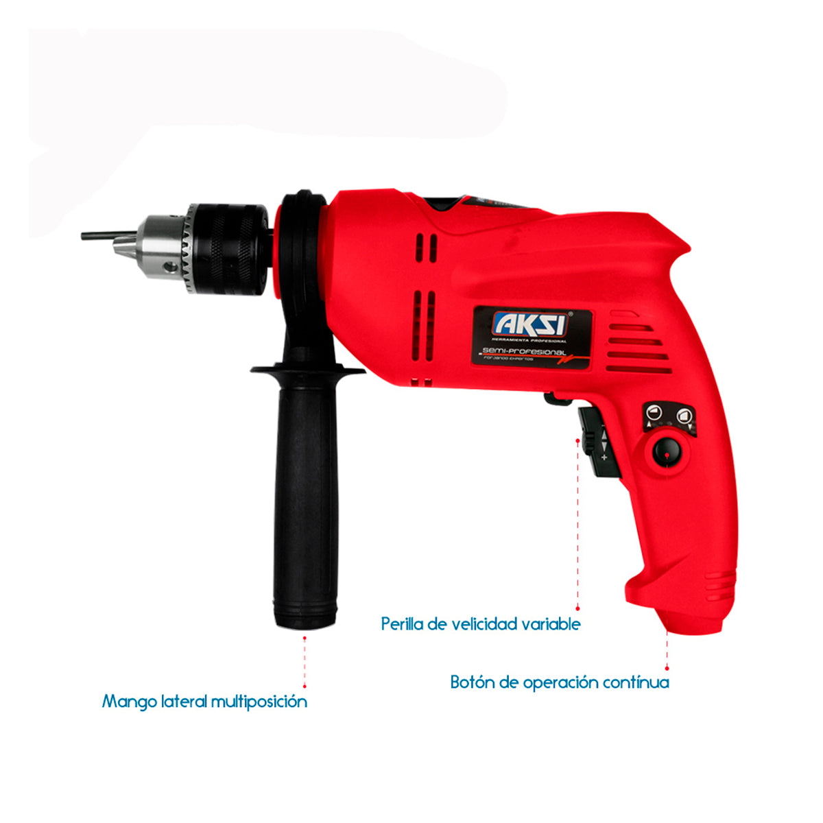 Rotomartillo 600W 1/2" Semi Pro – AKSI Herramientas